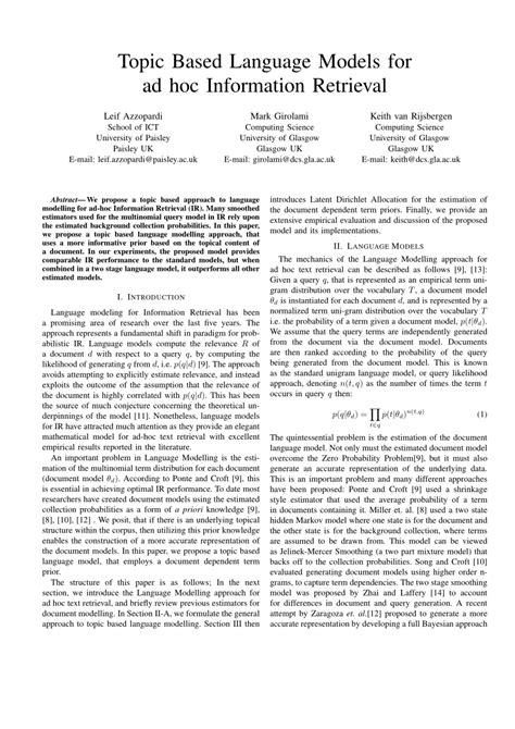 pdf topic based language models for ad hoc information retrieval
