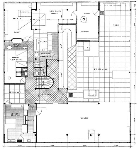 New Autocad Drawing Villa Savoye Le Corbusier Second Floor Rooftop Dwg