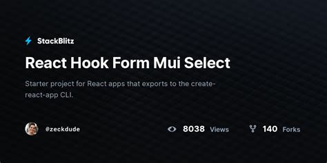 React Hook Form Mui Select StackBlitz