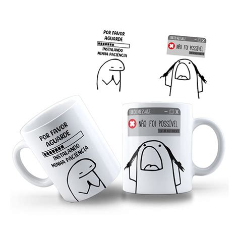 Caneca Instalando Minha Paciencia Meme Flork De Porcelana Elo7