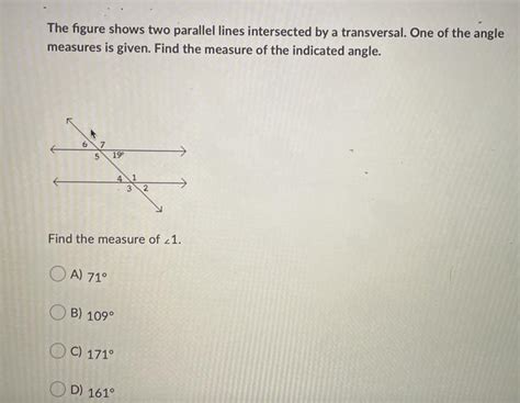 Solved The Figure Shows Two Parallel Lines Intersected By A Chegg