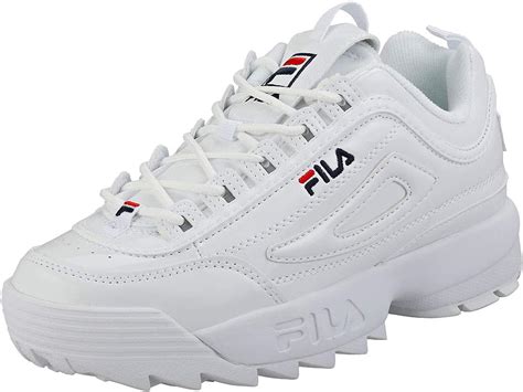 Fila Disruptor Premium Patent Womens Trainers In White Uk Amazon