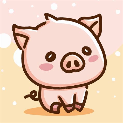 Chibi Cerdo Lindo Kawaii Dibujos Animados Ilustraci N Vector Premium
