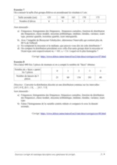 SOLUTION Exercices Statistiques Studypool