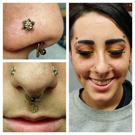 Double Nose Piercing And Septum