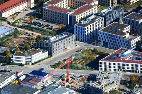 Mannheim aus der Vogelperspektive Neubau eines Büro und