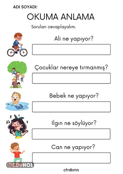 1 Sınıf Türkçe Okuma Anlama Eduhol Ders Videoları İzle Online Test