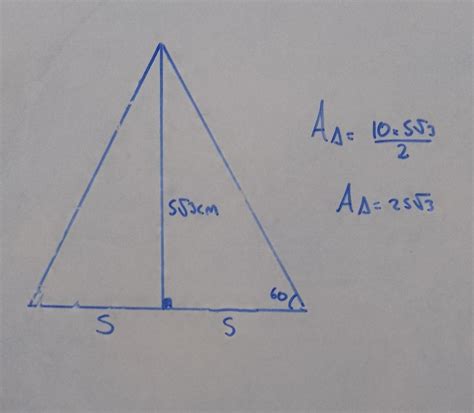 Hallar El Area De Un Triangulo Equilatero Cuya Altura Es Raiz Cm