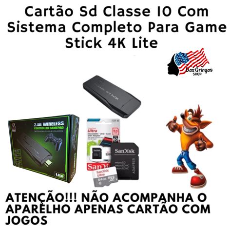Cartão D Memória Para Game Stick 4K Lite 32GB 64Gb Sistema