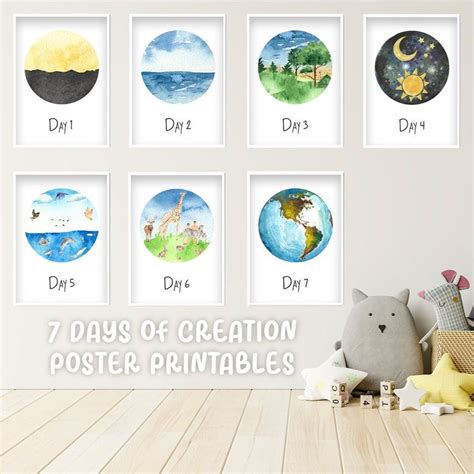Days Of Creation Poster Printables Etsy Days Of Creation 7 Days Of