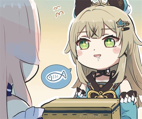Sangonomiya Kokomi And Kirara Genshin Impact Drawn By Xinzoruo Danbooru