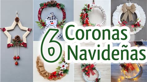 6 CORONAS NAVIDEÑAS Hechas en Casa Como hacer coronas para Navidad