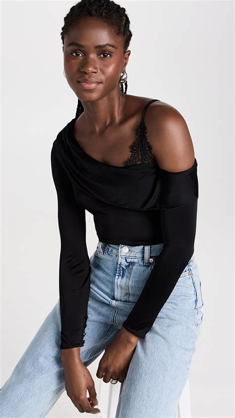 Night Night By Jonathan Simkhai Nadia One Shoulder Thong Bodysuit Shopbop