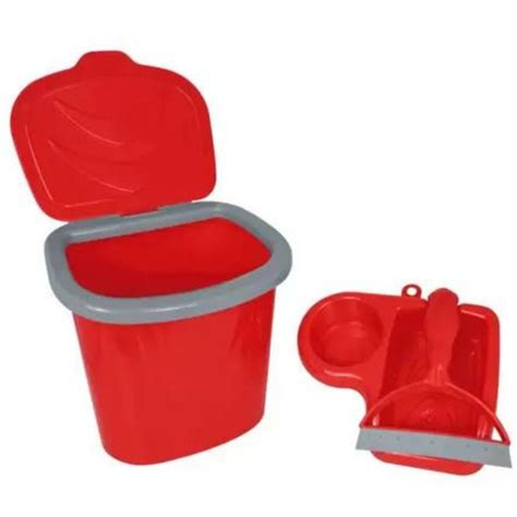 Kit Lixeira Vermelha Porta Detergente espaço para Detergente sabão