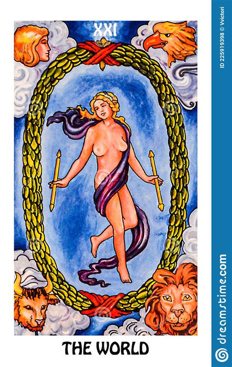 La Tarjeta Tarot Mundial Mayor Arcana Rider Waite Smith Stock De
