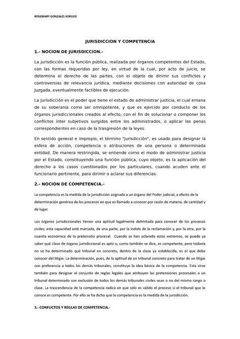 Actividad 3 Jurisdiccion Y Competencia ROSEMARY GONZALES SORUCO