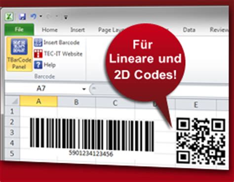 Barcode Add In für Microsoft Excel mit Excel Strichcodes erstellen