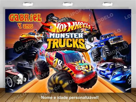 Painel Redondo Monster Truck Hot Wheels Produtos Elo7