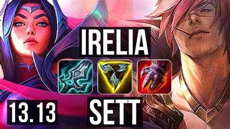 IRELIA Vs SETT TOP 2000 Games 1 9M Mastery Godlike EUW Master