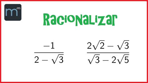 Racionalizar una fracción Sumas o restas en denominador Secundaria