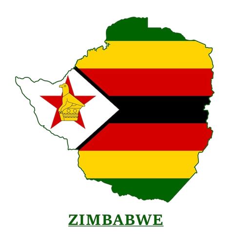 Diseño del mapa de la bandera nacional de zimbabue ilustración de la