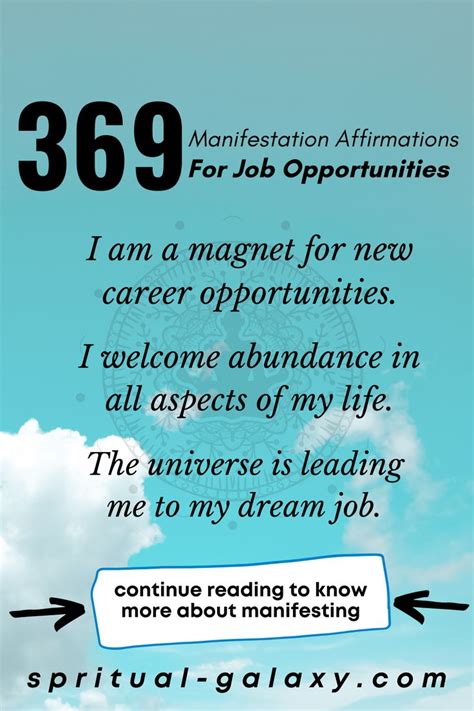 369 Manifestation Creating Affirmations To Use For Manifesting Job