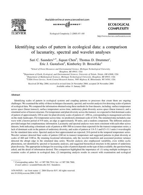 pdf identifying scales of pattern in ecological data a comparison of lacunarity spectral and