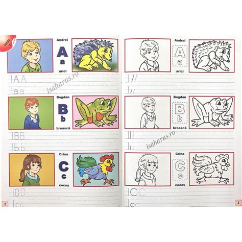 Carte de colorat B5 Alfabetul și cifrele exerciții grafice