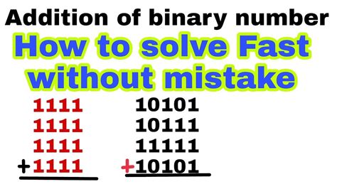 how to add binary number fast binary addition fast math lesson by maths nepal youtube