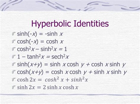 ppt 7 7 hyperbolic functions powerpoint presentation id 2421564