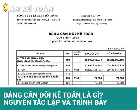 Bảng cân đối kế toán là gì Nguyên tắc lập và trình bày theo Thông tư 200