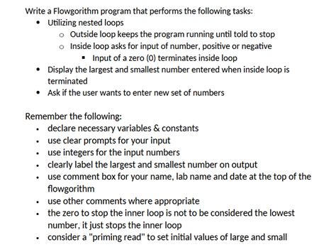 Solved Write A Flowgorithm Program That Performs The Chegg