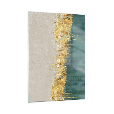 Obraz na szkle Złota granica 50x70cm Art Deco Sztuka Pastelowe