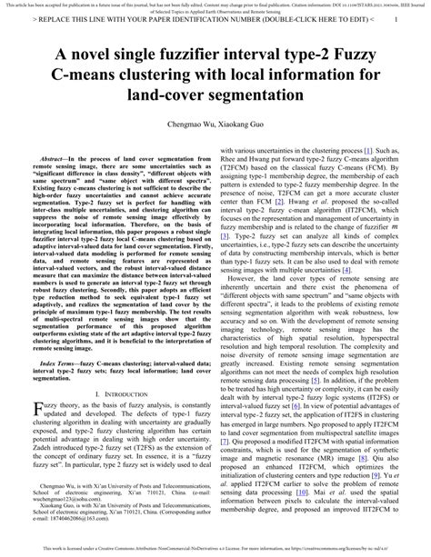 pdf a novel single fuzzifier interval type 2 fuzzy c means clustering with local information