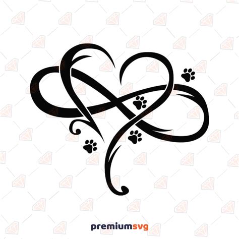 Paw Print SVG Infinity Heart SVG Cut File PremiumSVG
