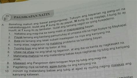 Panuto Salungguhitan Ang Pang Uri Sa Pangungusap At Tukuyin