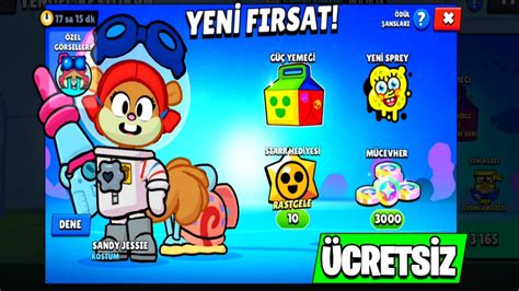 ÜCRETSİZ SANDY JESSİE ALDIM BRAWL STARS YouTube