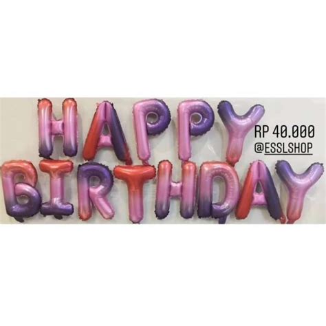 Jual Balon Foil Huruf Happy Birthday Set Balon Ulang Tahun Balon Hbd