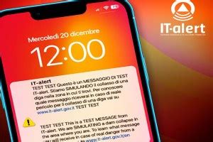 IT Alert mercoledì 20 dicembre nuovo test del sistema su uno scenario