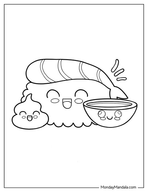 Sushi Coloring Pages Free Pdf Printables