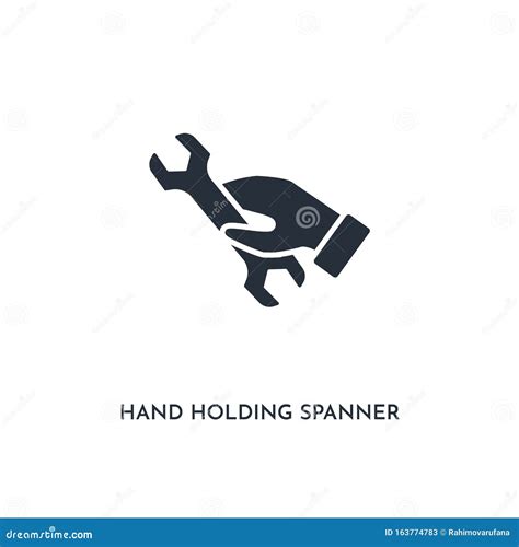 Hand Holding Spanner Icon Simple Element Illustration Isolated Trendy