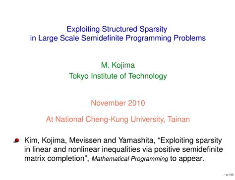 pdf exploiting structured sparsity in large scale semidefinite programming problems