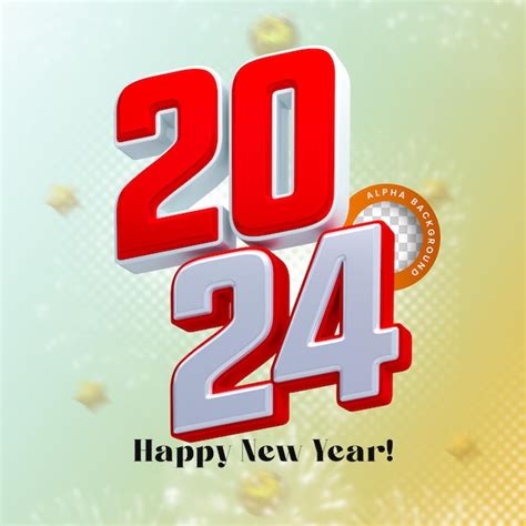 3d Rendering Frohes Neues Jahr 2024 Goldener 3d Texteffekt Mit Social