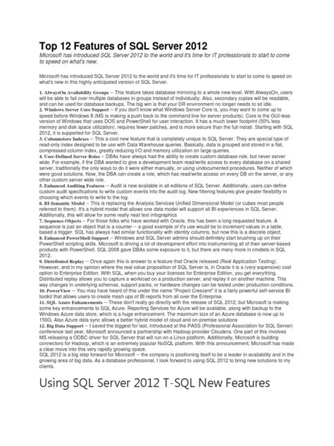 using sql server 2012 t sql new features pdf microsoft sql server database index