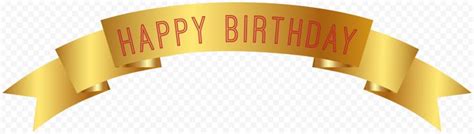 Hd Gold Happy Birthday Ribbon Banner Png