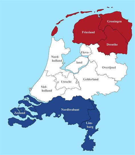 Niederlande Karte Mit Regionen Landkarten Mit Provinzen