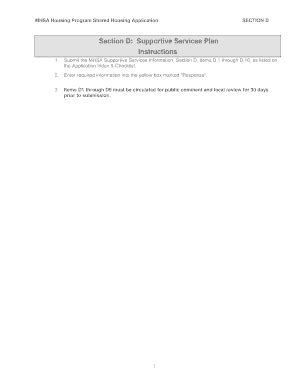 Fillable Online Section D MHSA Shared Housing Application Fax Email