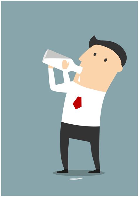 Businessman Drinking Milk From A Bottle Vector Art At Vecteezy