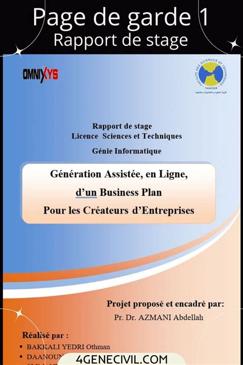 Pages De Garde Rapport De Stage En 2023 Modele Word Page De Garde