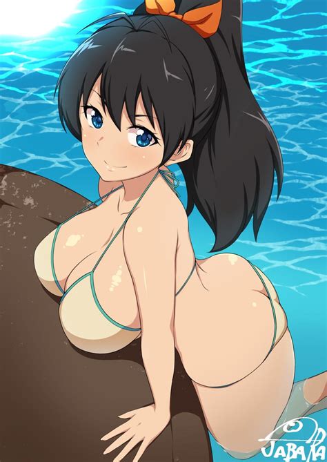 Rule 34 Bikini Brown Hair Butt Crack Cleavage Female Ganaha Hibiki Huge Breasts Idolmaster